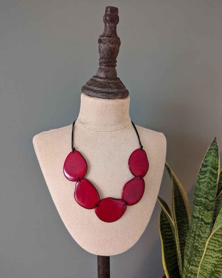 Tagua Nut Handmade Lily Necklace - The Happy Elephant