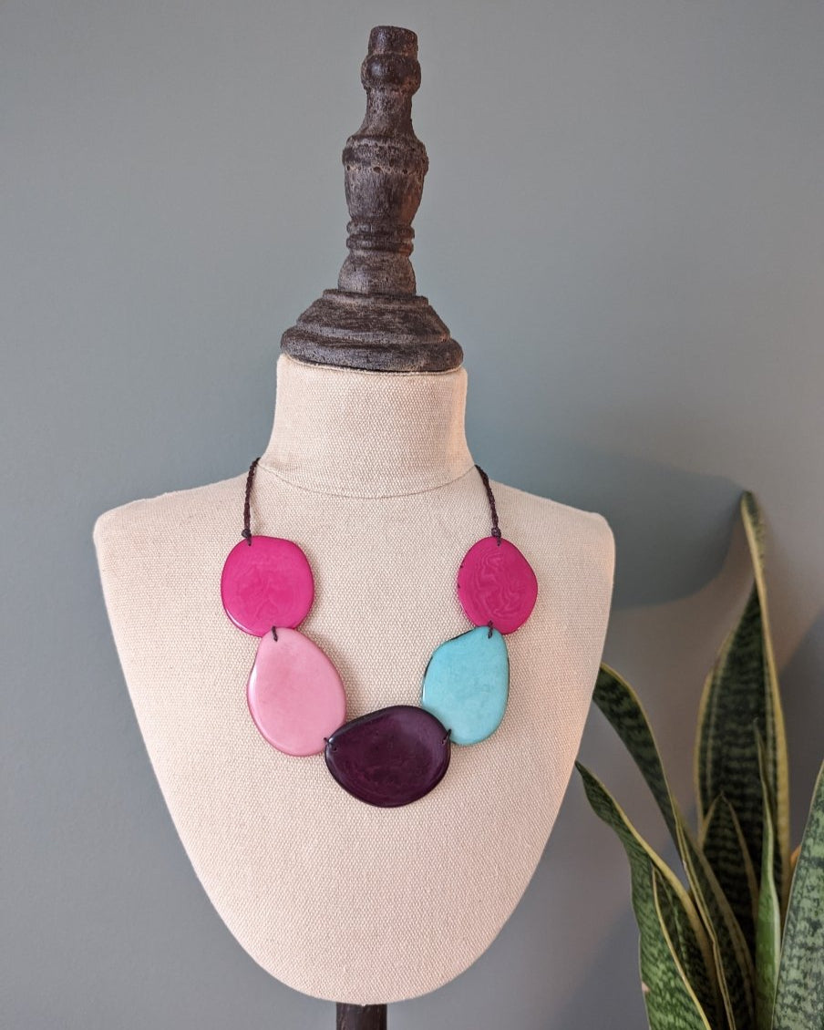 Tagua Nut Handmade Lily Necklace - The Happy Elephant