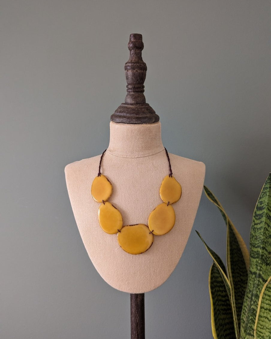 Tagua Nut Handmade Lily Necklace - The Happy Elephant